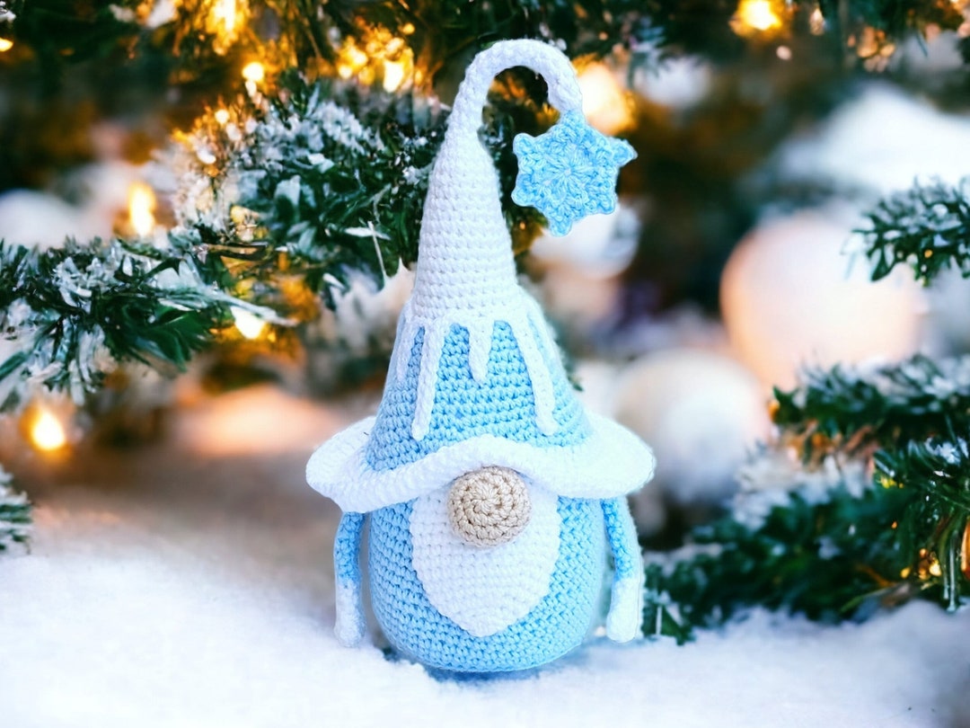 Crochet Winter Gonk | Snow-capped Gnome With a Snowflake on the Hat ...
