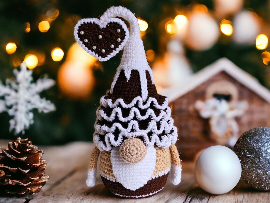 Crochet Winter Gonk | Gingerbread Gnome With Gingerbread Cookie on the ...
