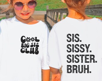 Retro Big Sis Comfort Colors Shirt, Toddler and Youth Big Sister Shirt ...