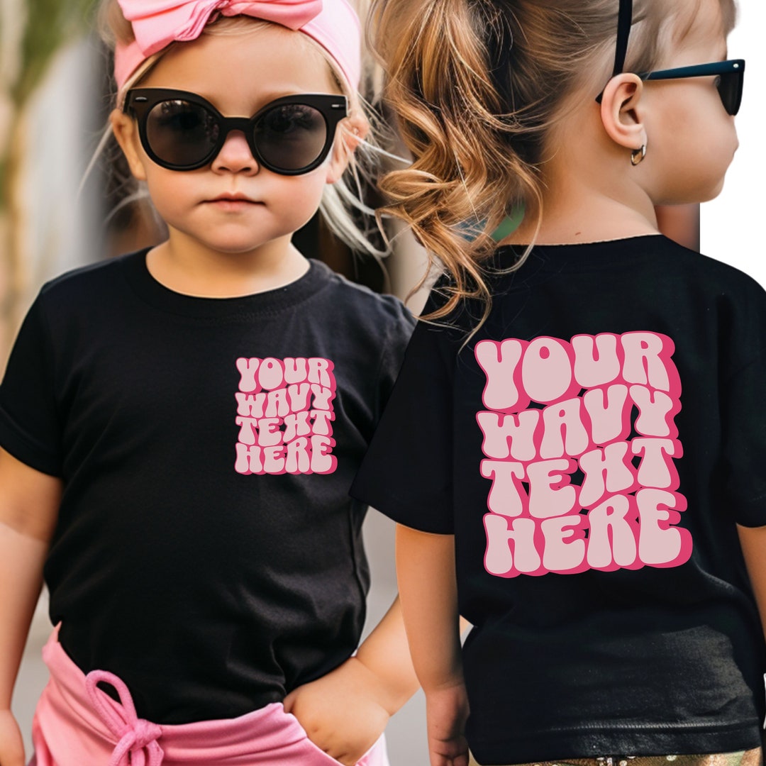 Custom Toddler Shirt, Wavy Text, Personalize Shirt Front Back, Custom ...