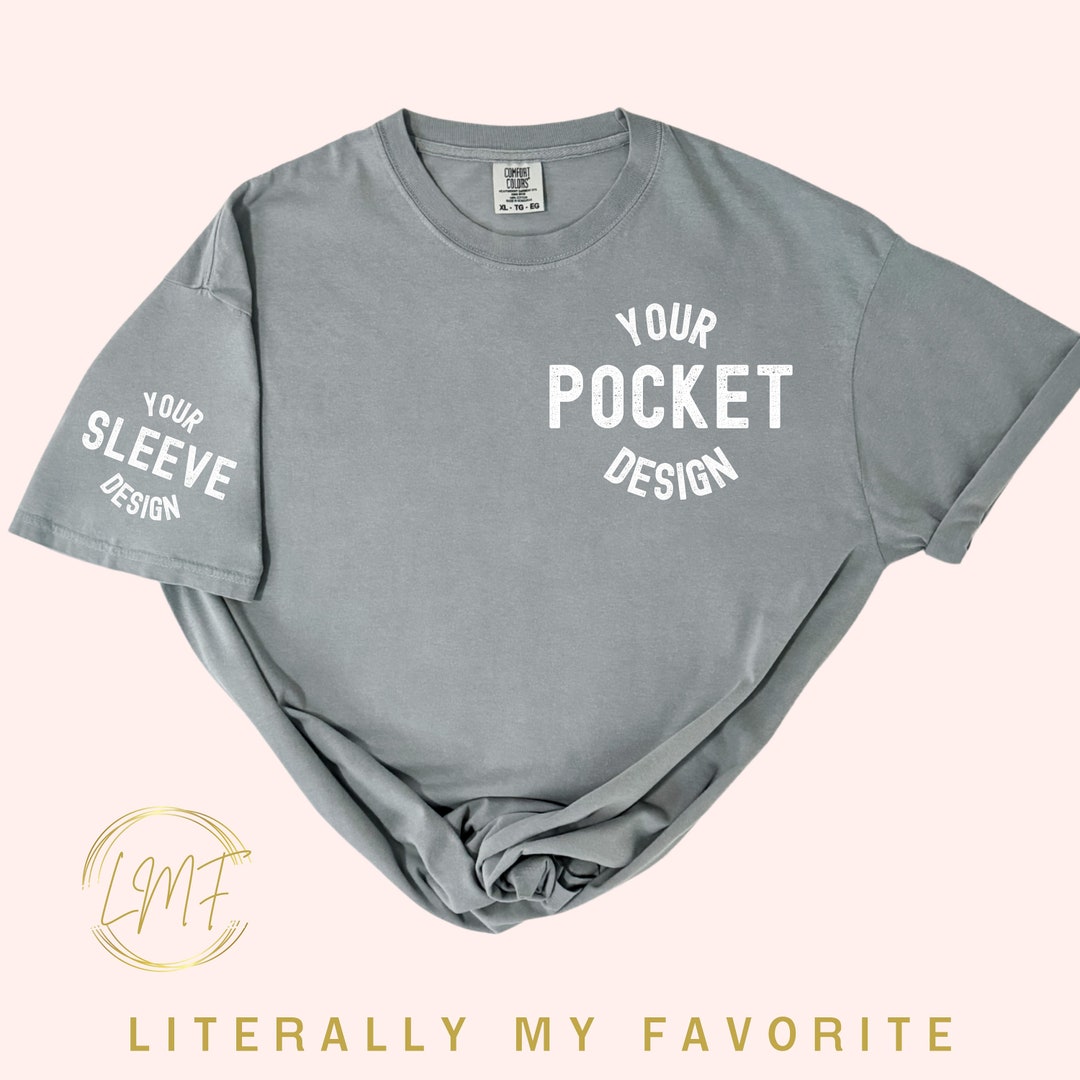 Custom Comfort Colors Shirt, Sleeve Printing, Custom Pocket Shirt ...