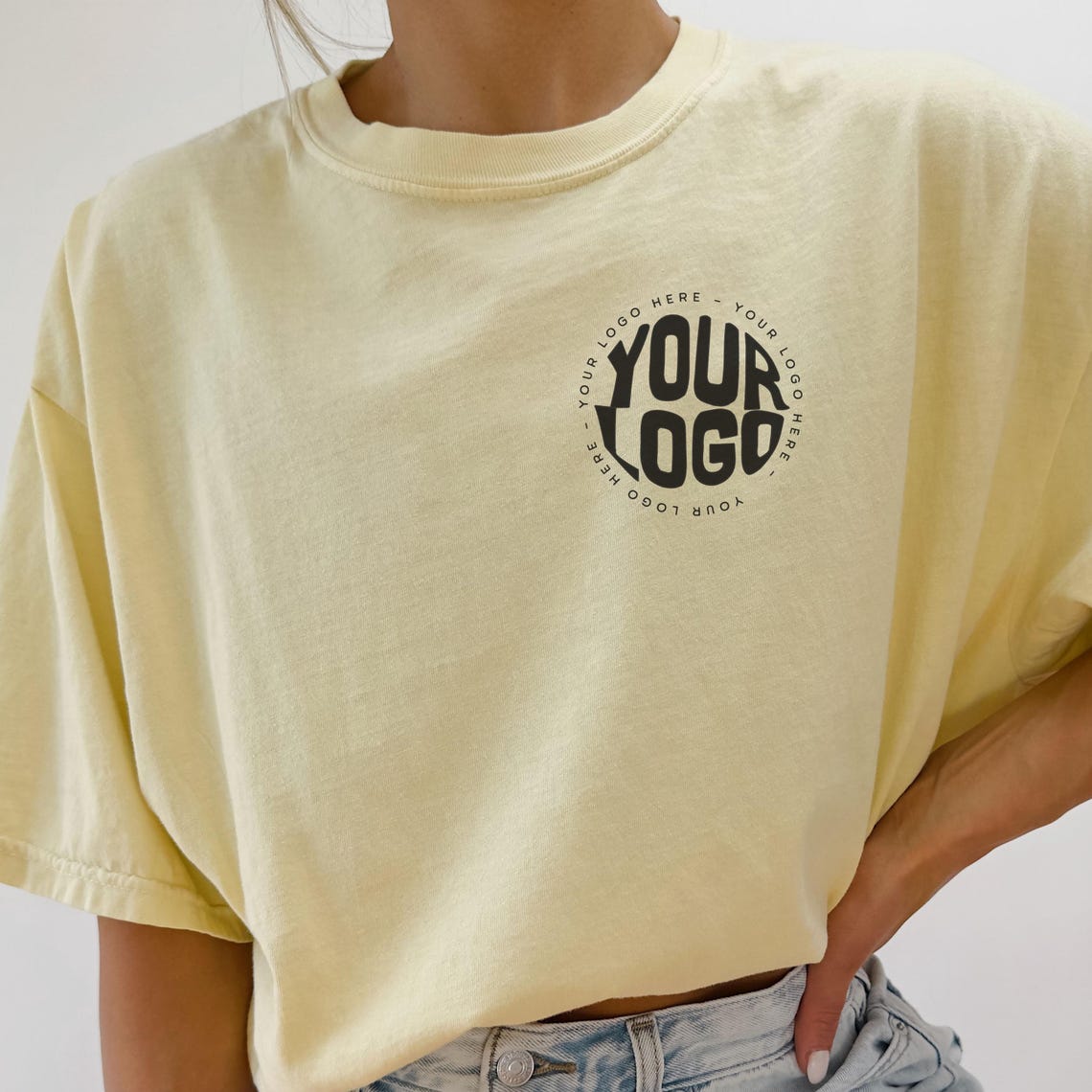 Custom Comfort Colors® Your Logo Here Shirt, Personalized Company Logo ...