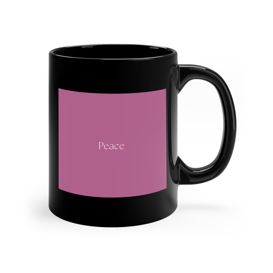 Cup of Peace 11oz Black Mug - Etsy