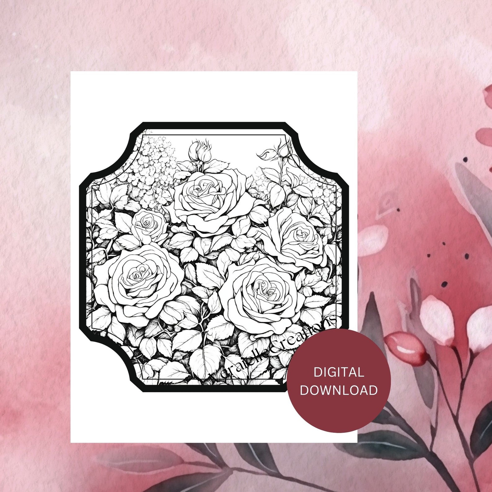 Printable Flower Coloring Pages Mindfulness Garden-inspired Art Therapy ...