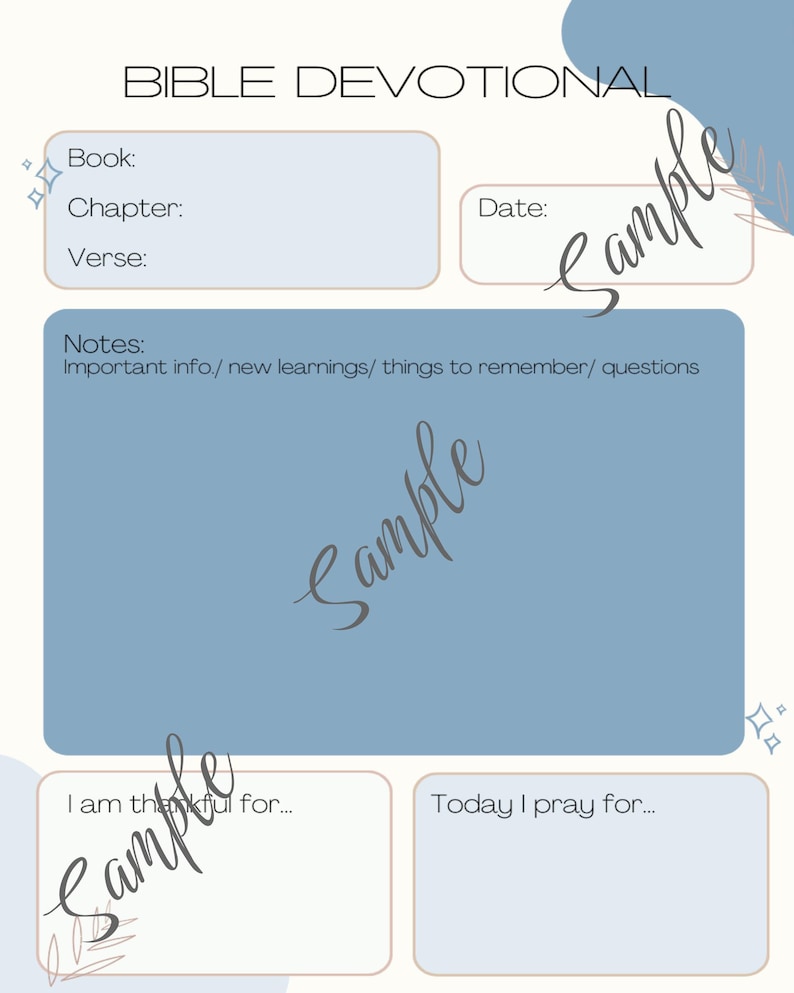 Bible Devotional Printable - Etsy