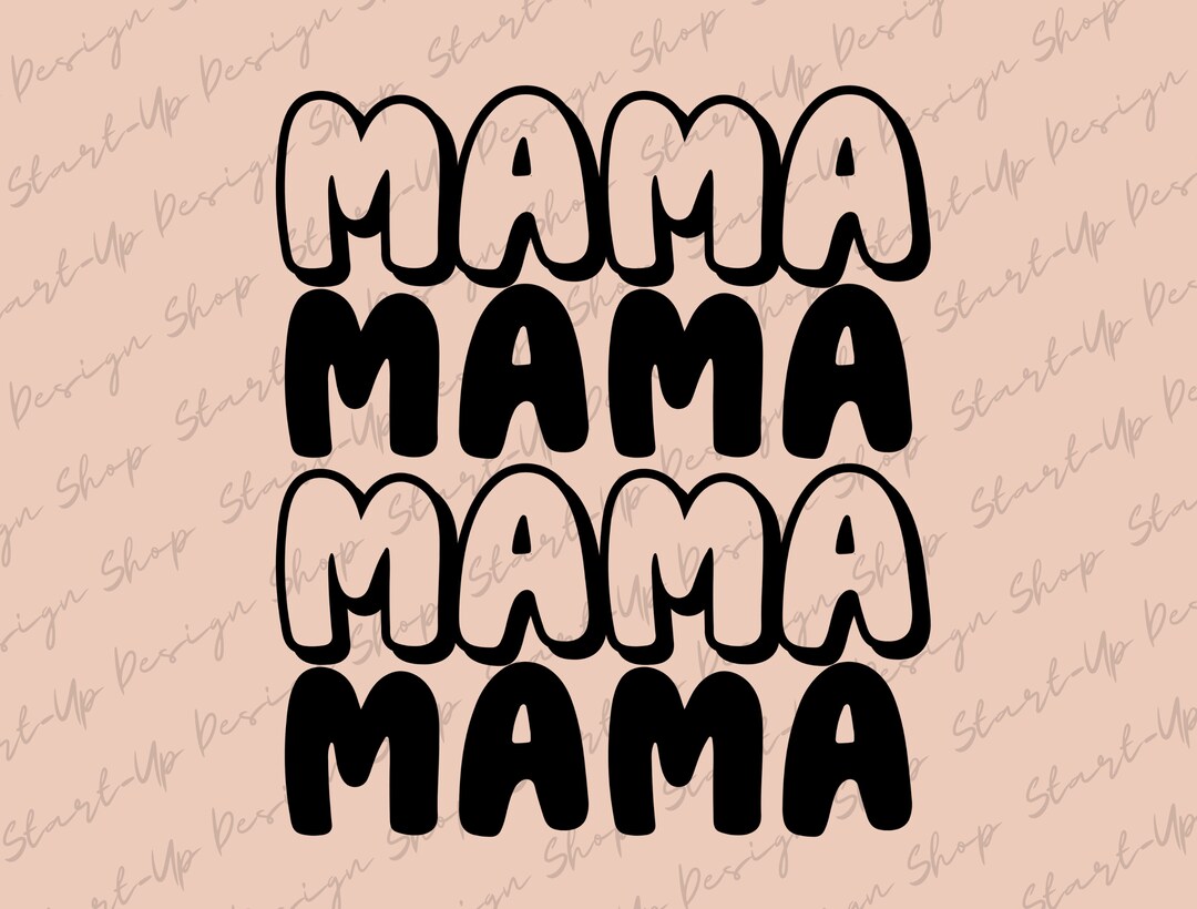 Outline Mama PNG Sublimation Design Download-mama Sublimation, Retro ...