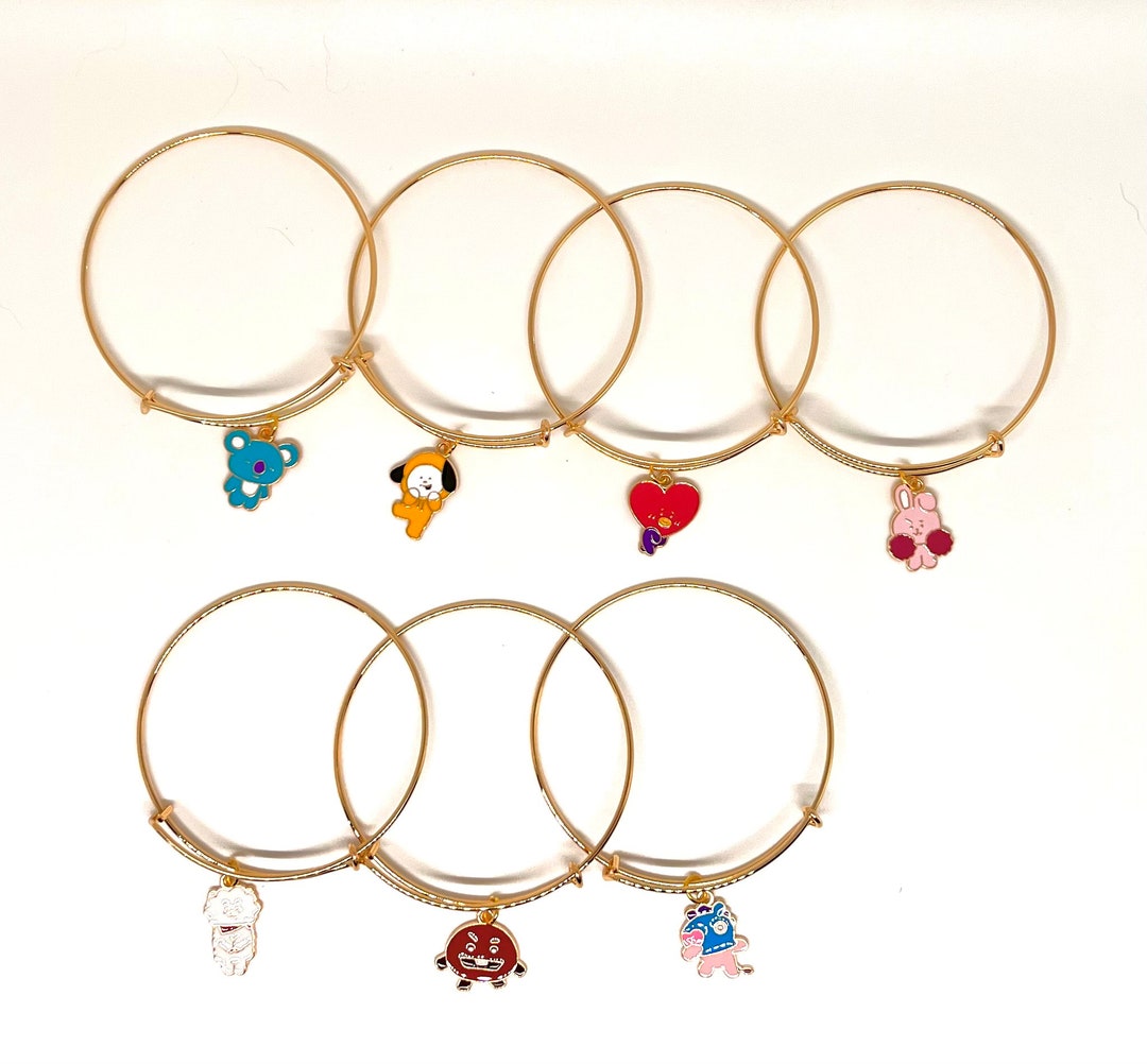 BT21 Inspired Charm Bracelets Pick One Bangle Bracelet of Your Choice - Etsy