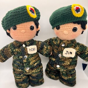Made to Order: BTS Members Hand Crocheted Military Dolls - Etsy