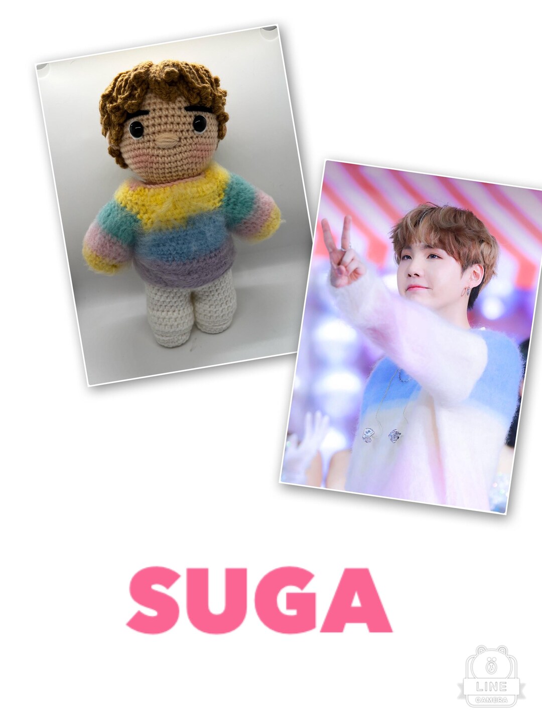 BTS SUGA Hand Crocheted Doll - Etsy