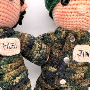 Made to Order: BTS Members Hand Crocheted Military Dolls - Etsy