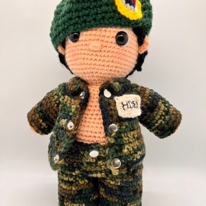 Made to Order: BTS Members Hand Crocheted Military Dolls - Etsy