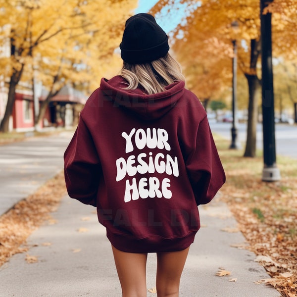 Maroon Hoodie Mockup - Etsy
