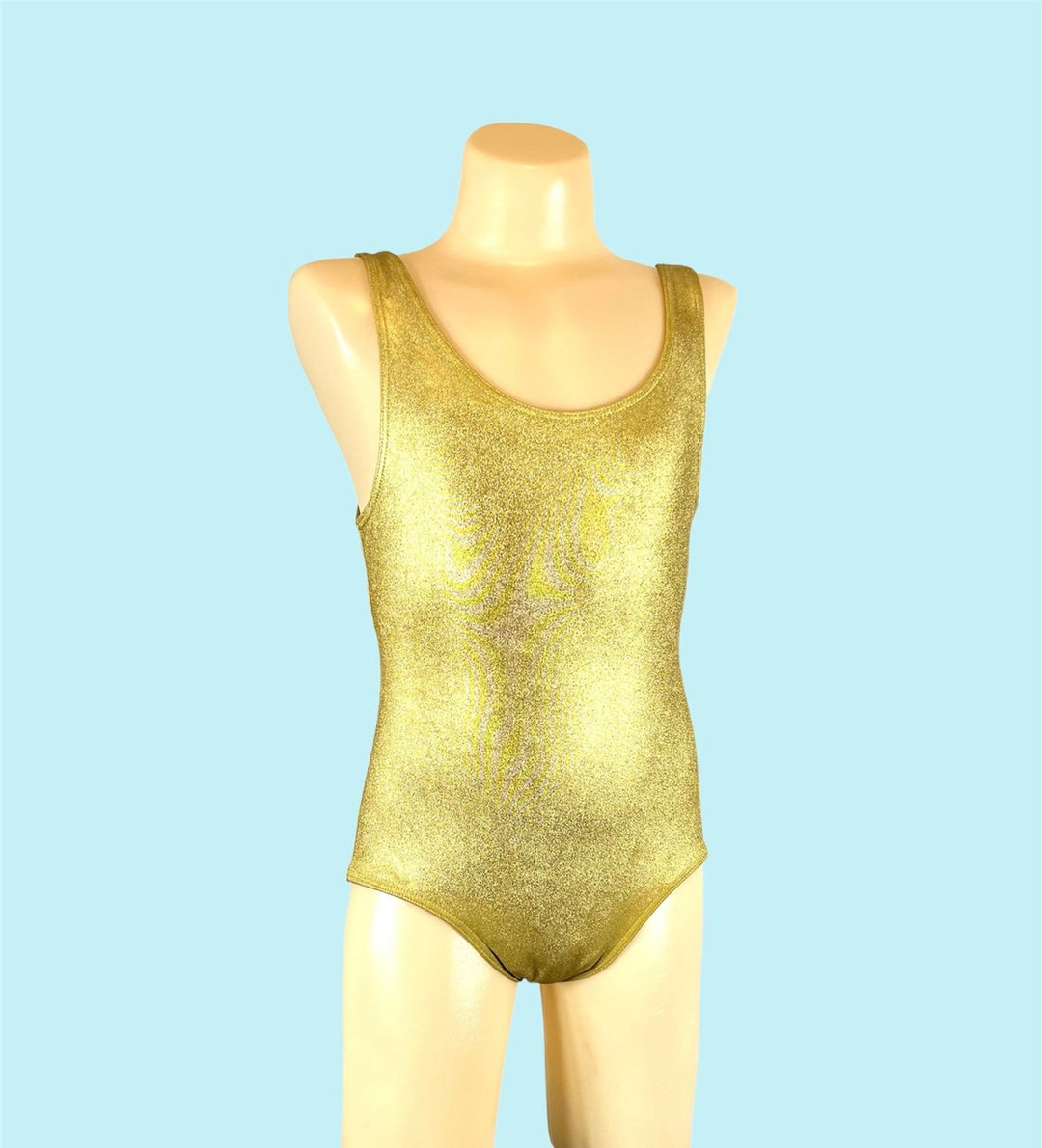 Girls Gold Leotard Gymnastics 2 Way Stretch Girls Dance Leotard