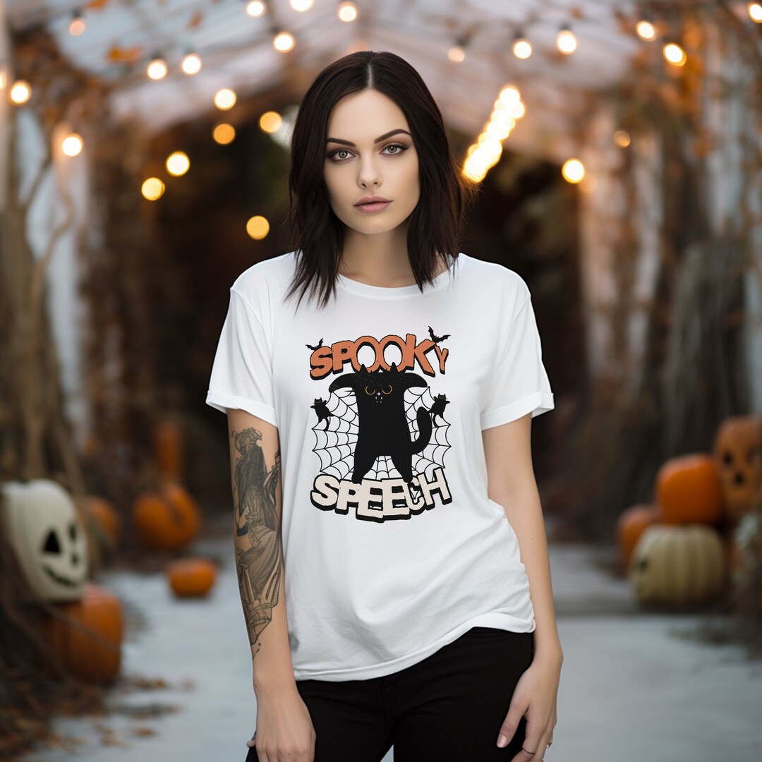 Spooky Speech Cat SLP Tshirts for Halloween, SLP Halloween Gift Ideas ...