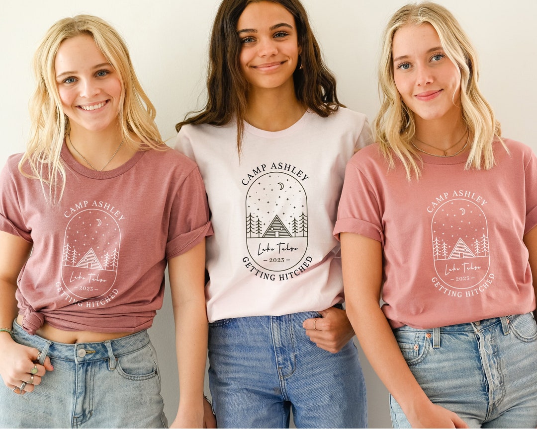 Customizable Camp Bride Getting Hitched Matching Shirts, Personalized ...