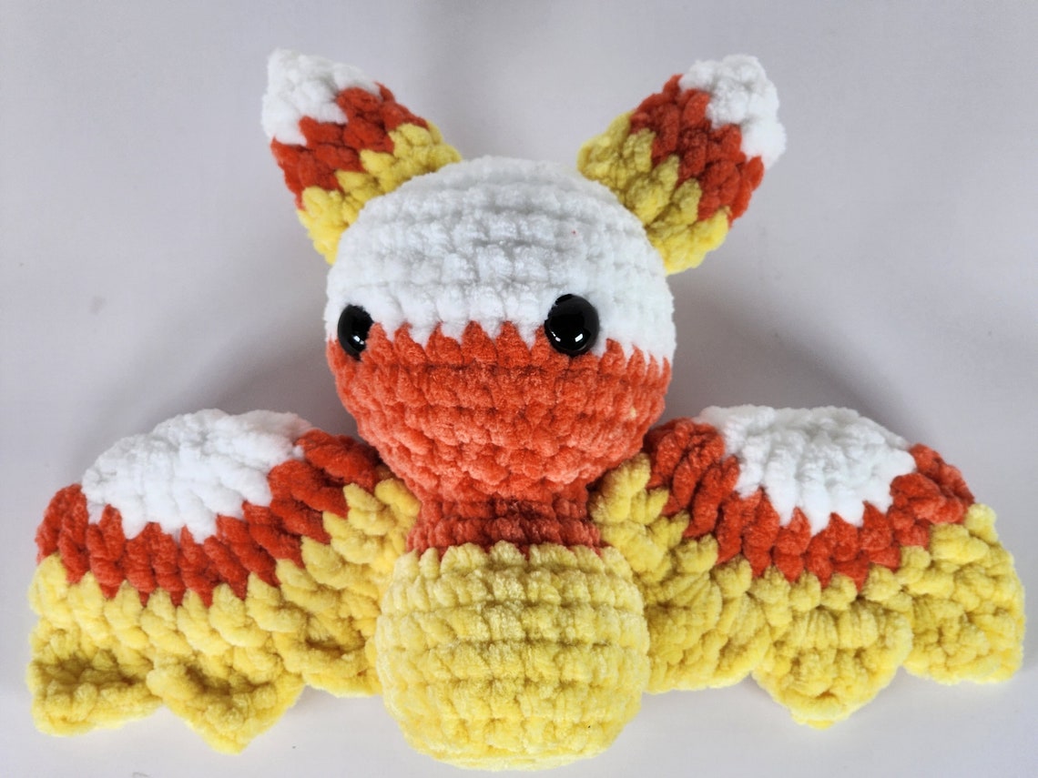Candy Corn Bat Crochet Pattern for Amigurumi Stuffed Animal Halloween ...