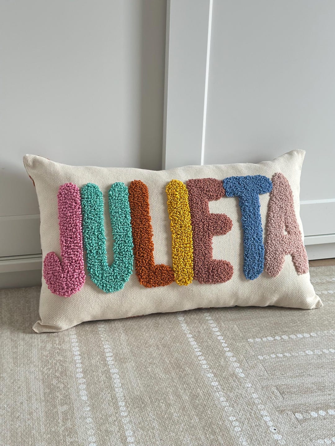 Customized Punch Needle Baby Pillow - Etsy