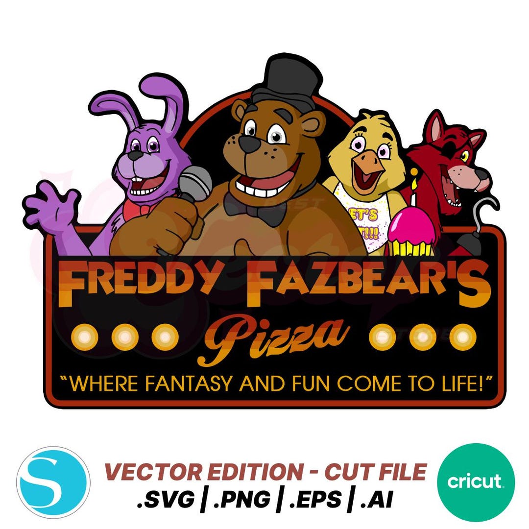 Freddy Fazbear Pizza Design – FNAF PNG SVG Vector (digital Design) - Etsy