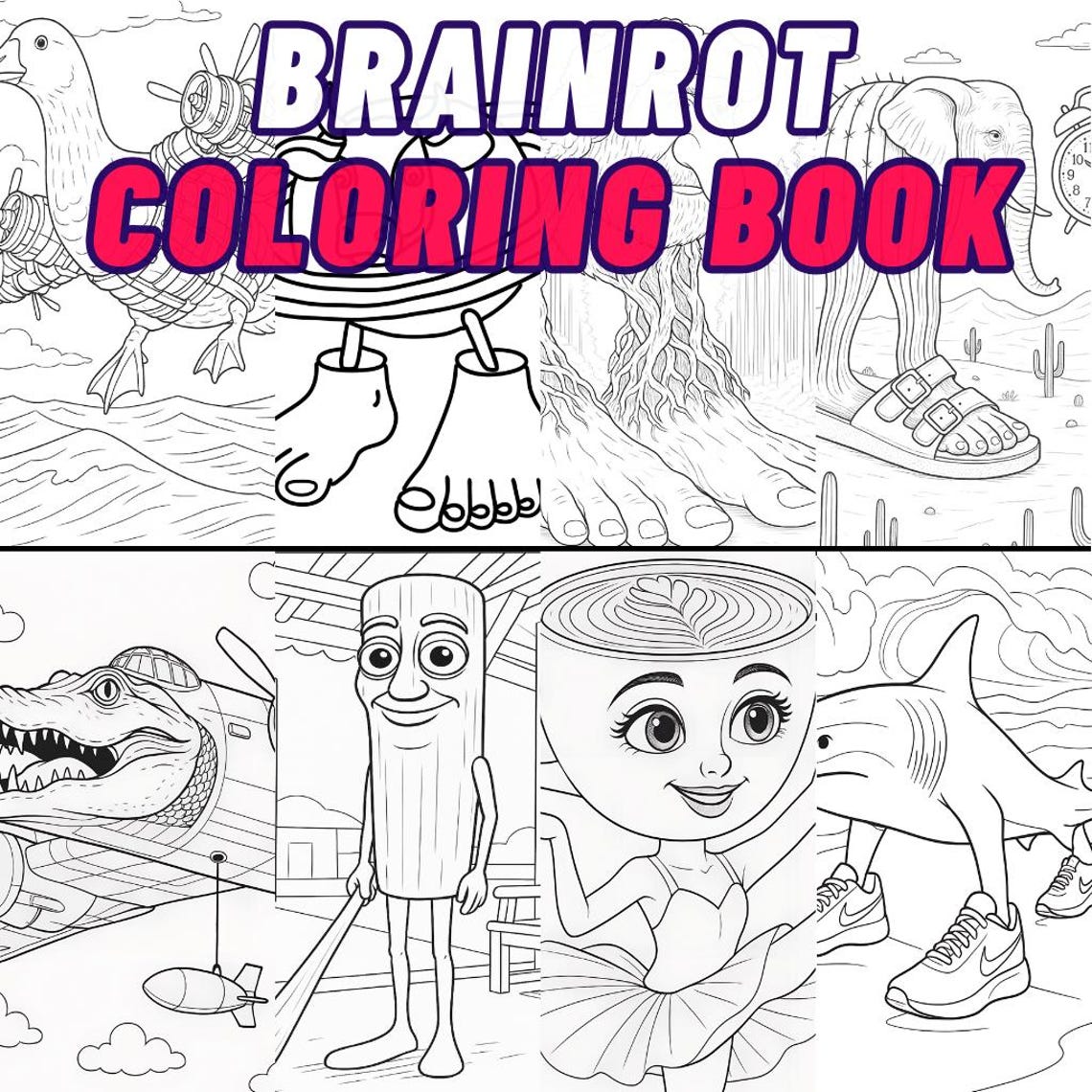 Brainrot Italian Animals Coloring Book: Viral Tiktok Meme (digital ...