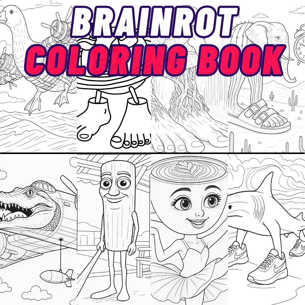Brainrot Italian Animals Coloring Book: Viral Tiktok Meme (digital ...