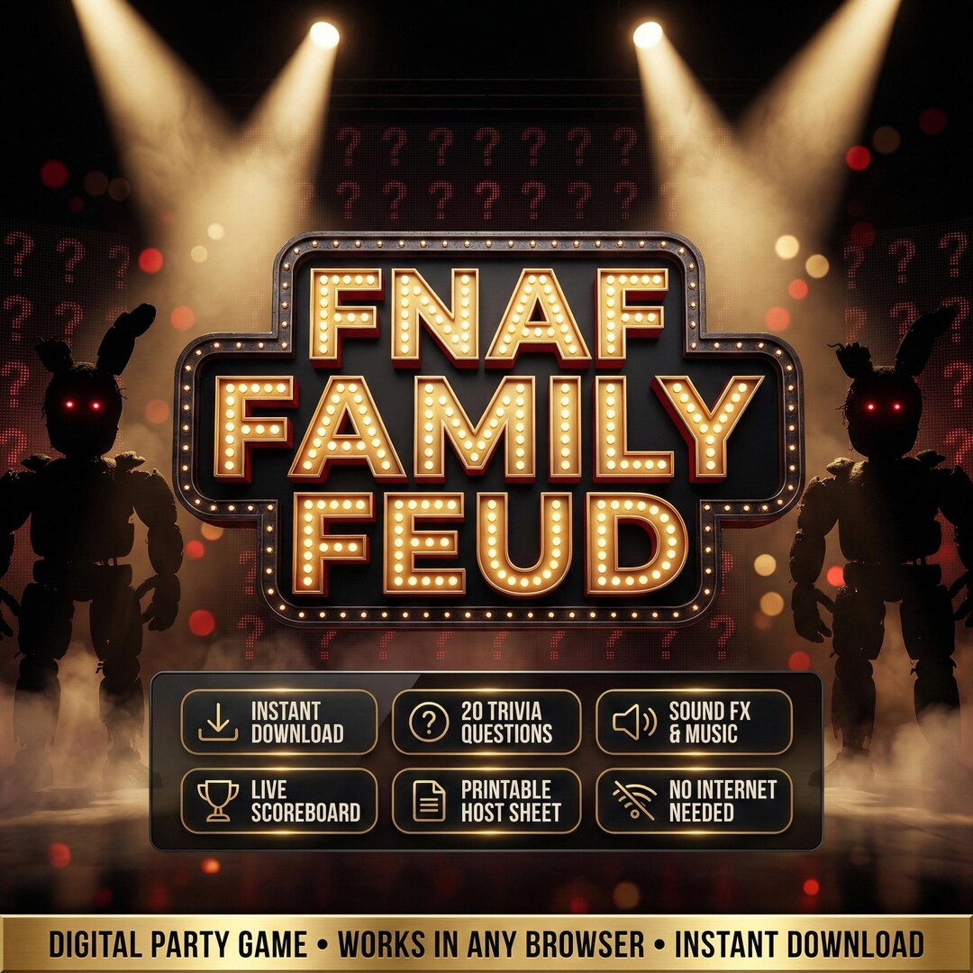 FNAF Trivia Feud Game Printable | Five Nights at Freddy's Friendly Feud ...