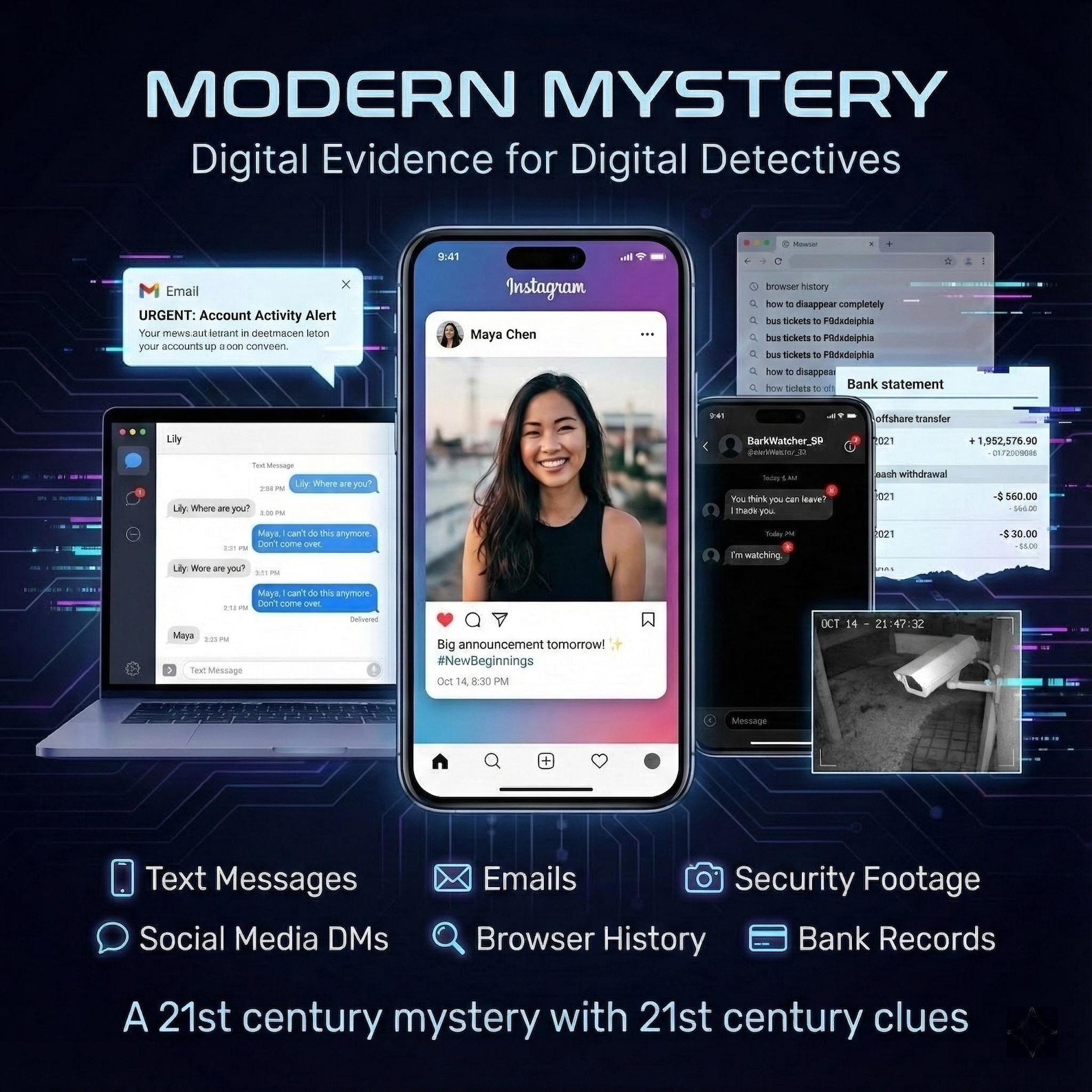Juego de misterio de asesinato imprimible Archivo de caso de detective ...