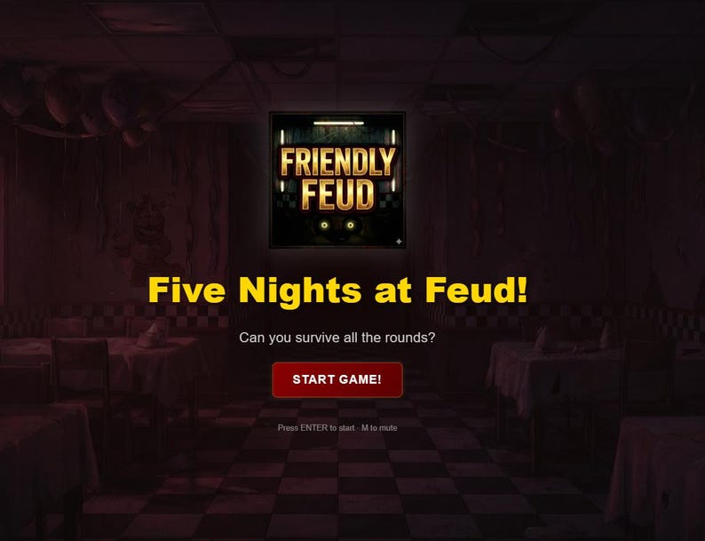 FNAF Trivia Feud Game Printable | Five Nights at Freddy's Friendly Feud ...
