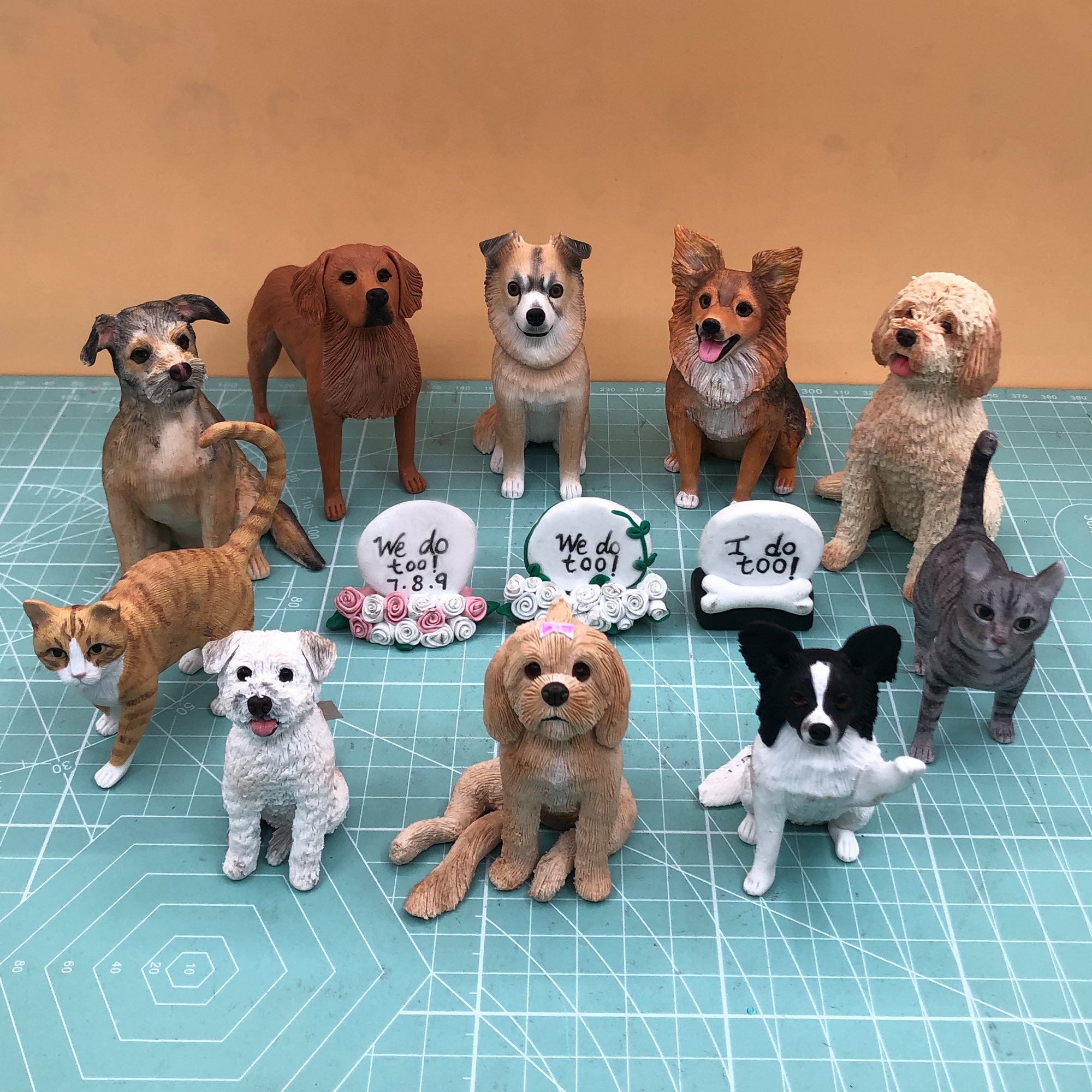 Customized Dog Statue, Pet Statue, Pet Birthday Topper, Wedding Cake ...