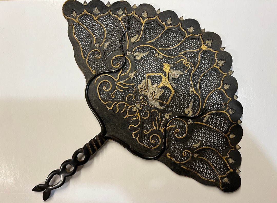 Antique Indonesia Fixed Hand Fan - Etsy