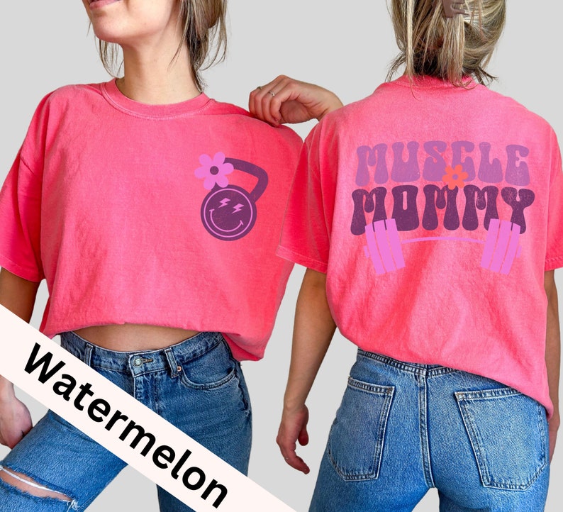 Muscle Mommy Shirt, Comfort Colors, Girlie Gym Shirt, Oversized Workout ...