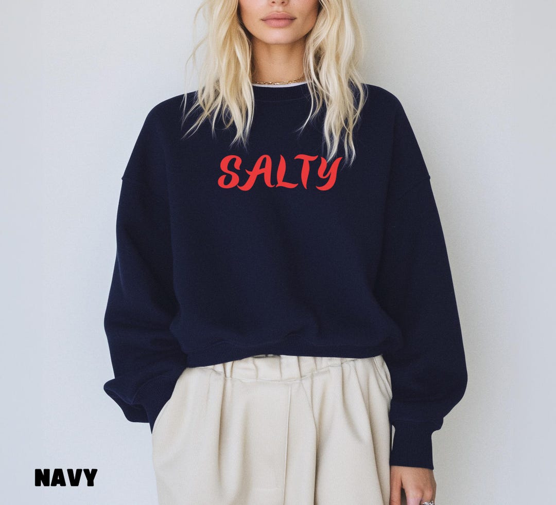 Vintage 'salty' Graphic Pullover, Coastal Fisherman Sweatshirt - Etsy