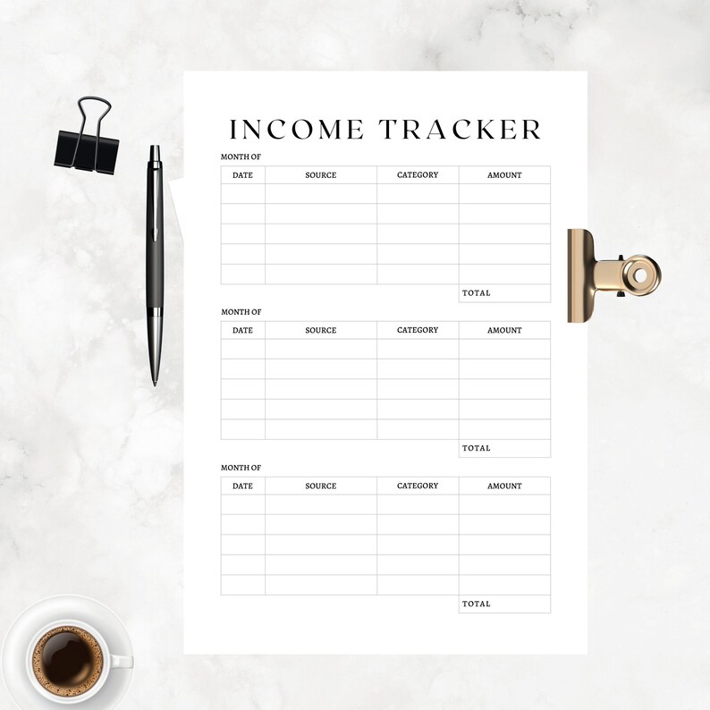 Income Tracker, Income Printable Tracker, Income Tracker PDF, Financial ...