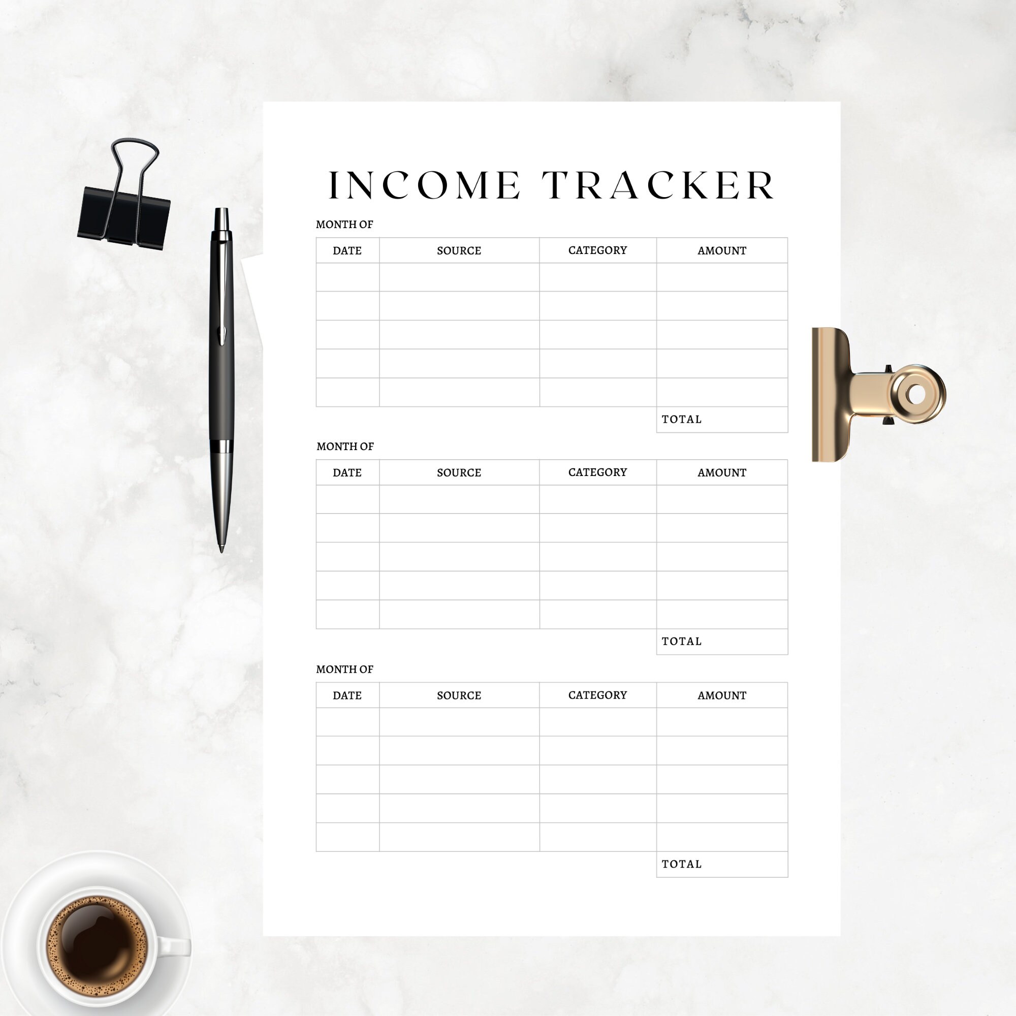 Income Tracker, Income Printable Tracker, Income Tracker PDF, Financial ...