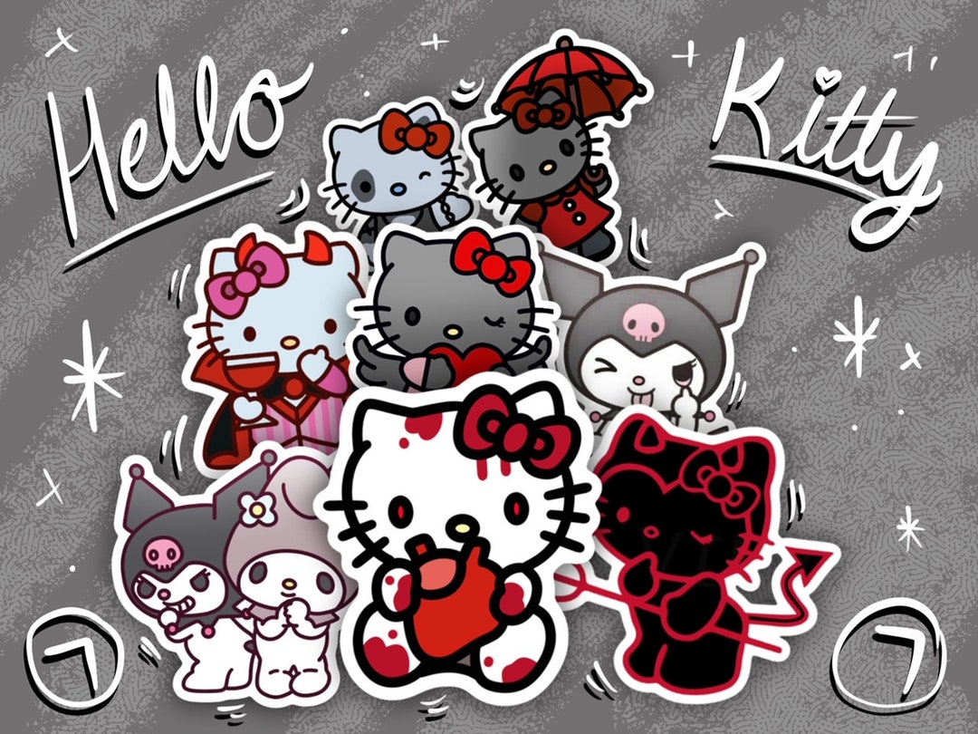 Evil Hello Kitty Stickers / Grunge Hello Kitty/ Emo Hello Kitty ...