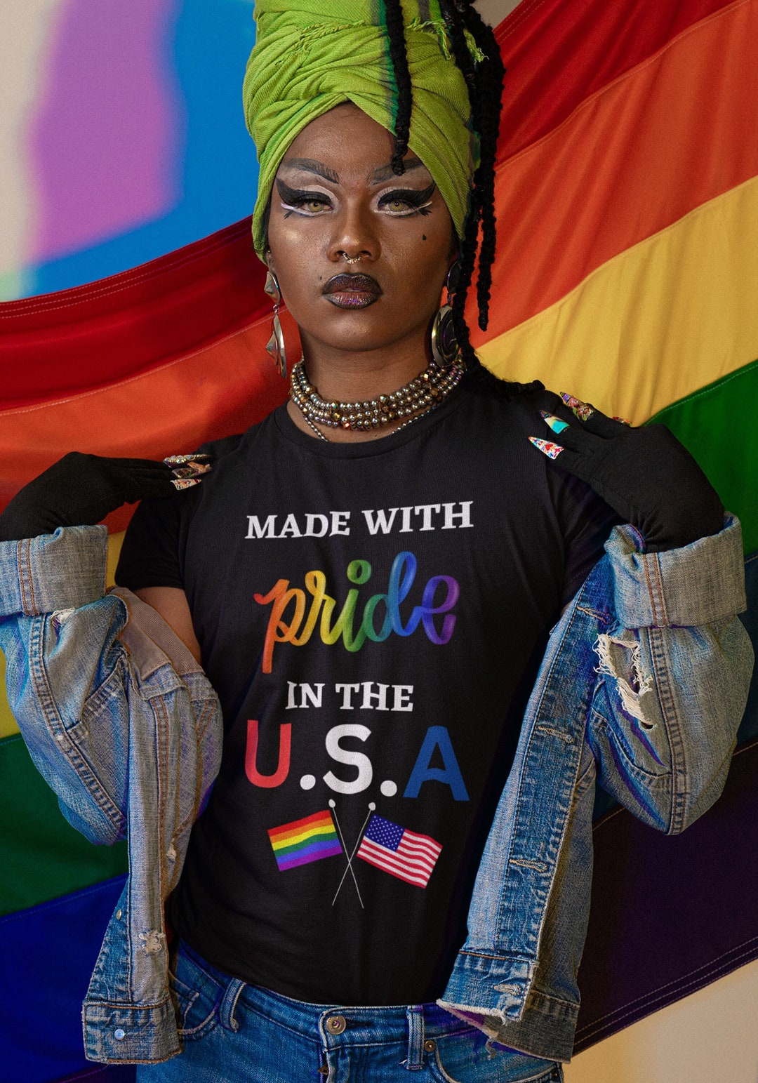 LGBTQ Pride Month Tshirt Love Equality United States Rainbow Flag ...