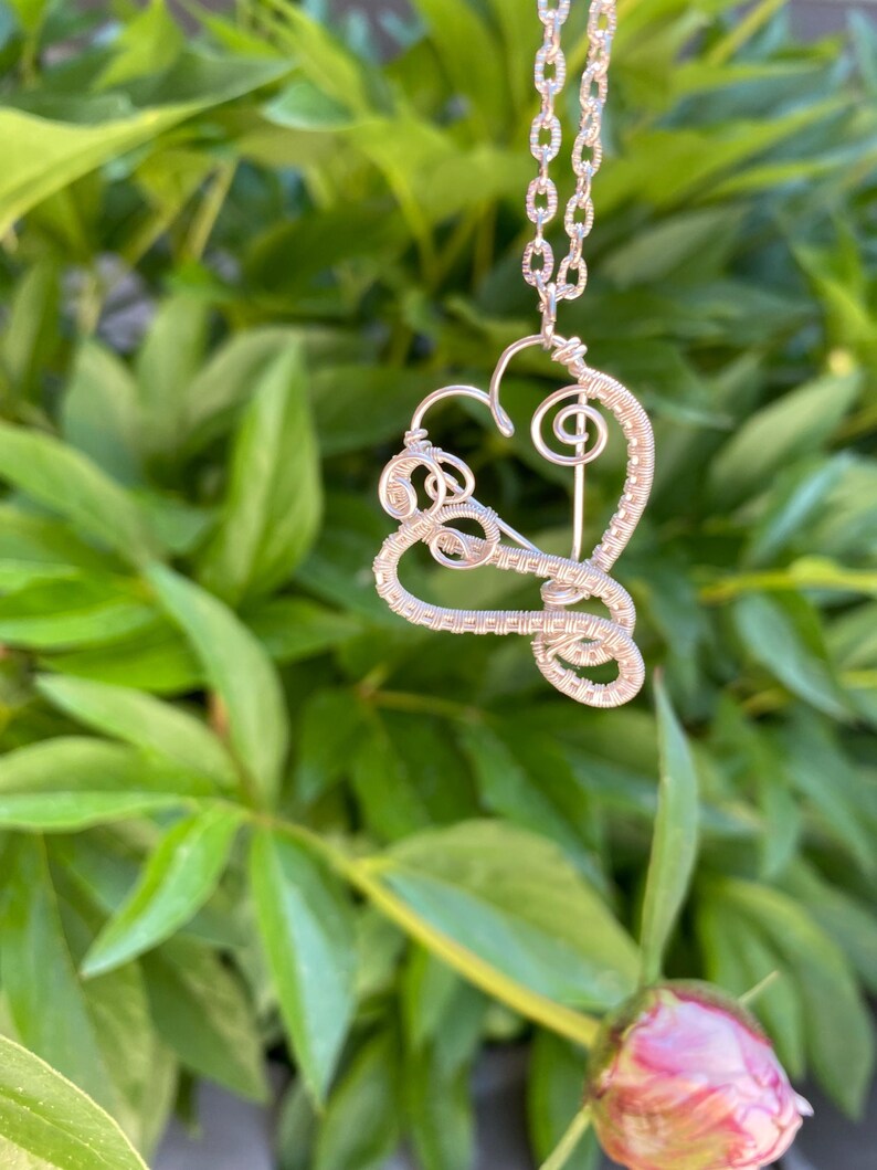 Heart Silver Plated Wire Wrapped Pendant, Wire Wrapped Heart, Heart ...