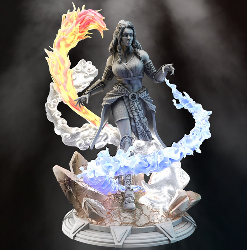 Female Genasi / Earth / Air / Water / Fire / Elemental Mage - Etsy