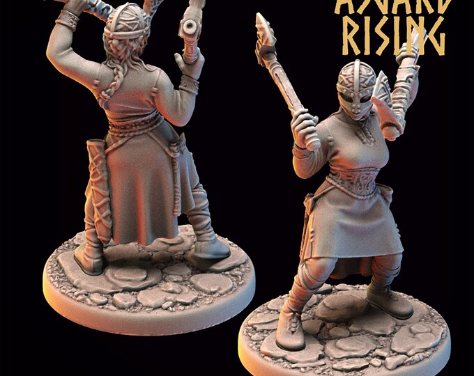 Viking Shieldmaiden Female Fighter 28mm Miniatures for Tabletop Gaming ...