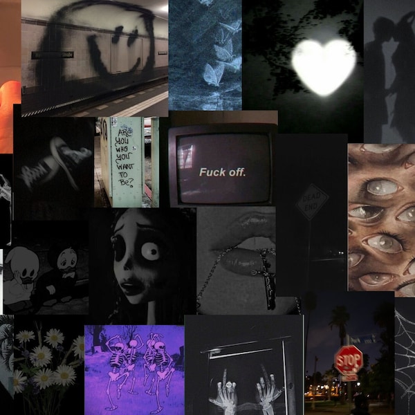 Black Aesthetic Wallpaper Collage - Etsy