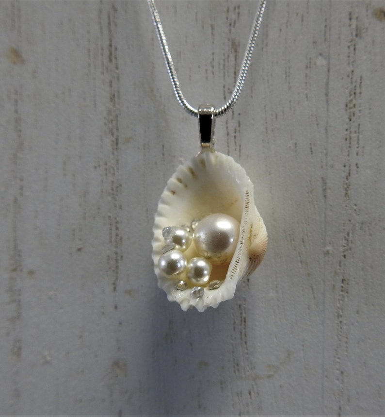 Seashell Pearl Pendent Necklace Seashell Pearls Chain - Etsy