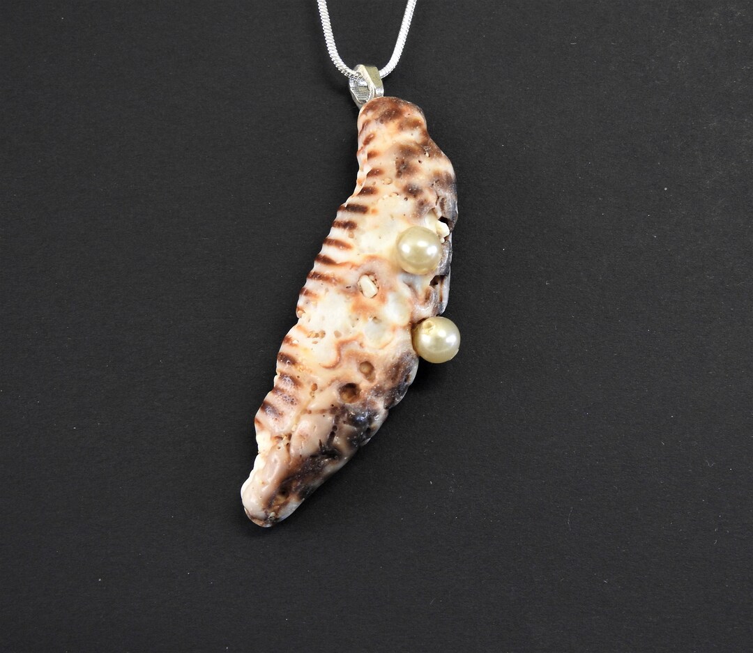 Seashell, Pearl Pendent Seashell Pearl Necklace Chain - Etsy