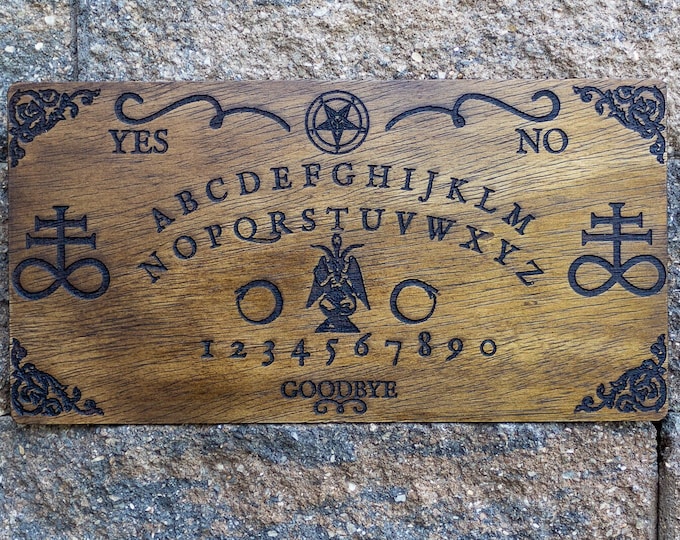 Cursed Wood Spirit Board - Satanic Ouija Board - Engraved Talking Board ...