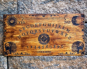 Cursed Wood Spirit Board - Satanic Ouija Board - Engraved Talking Board ...