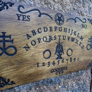 Cursed Wood Spirit Board - Satanic Ouija Board - Engraved Talking Board ...