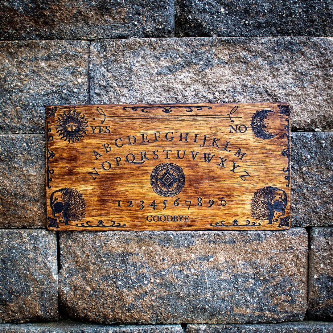 Cursed Wood Spirit Board - Ouija Board - Skull Tree Design Engraved ...
