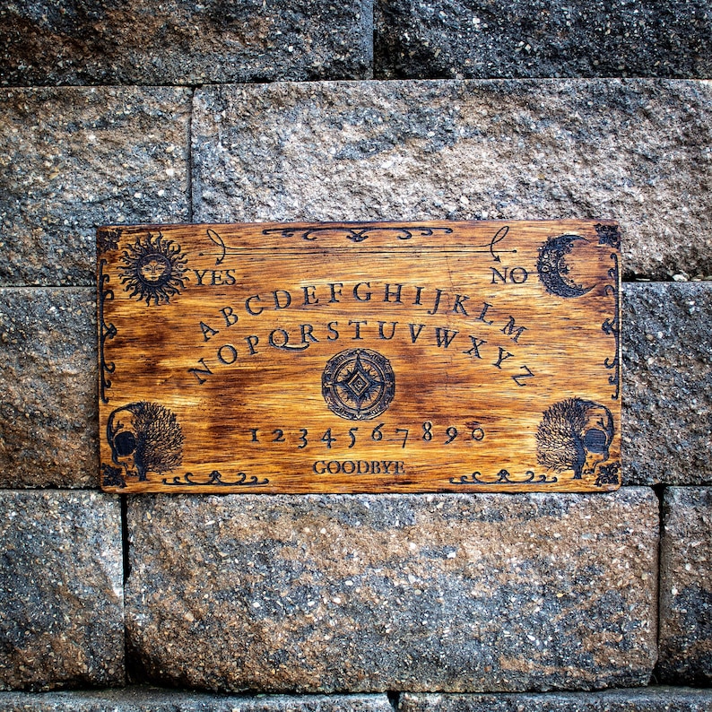 Cursed Wood Spirit Board - Ouija Board - Skull Tree Design Engraved ...