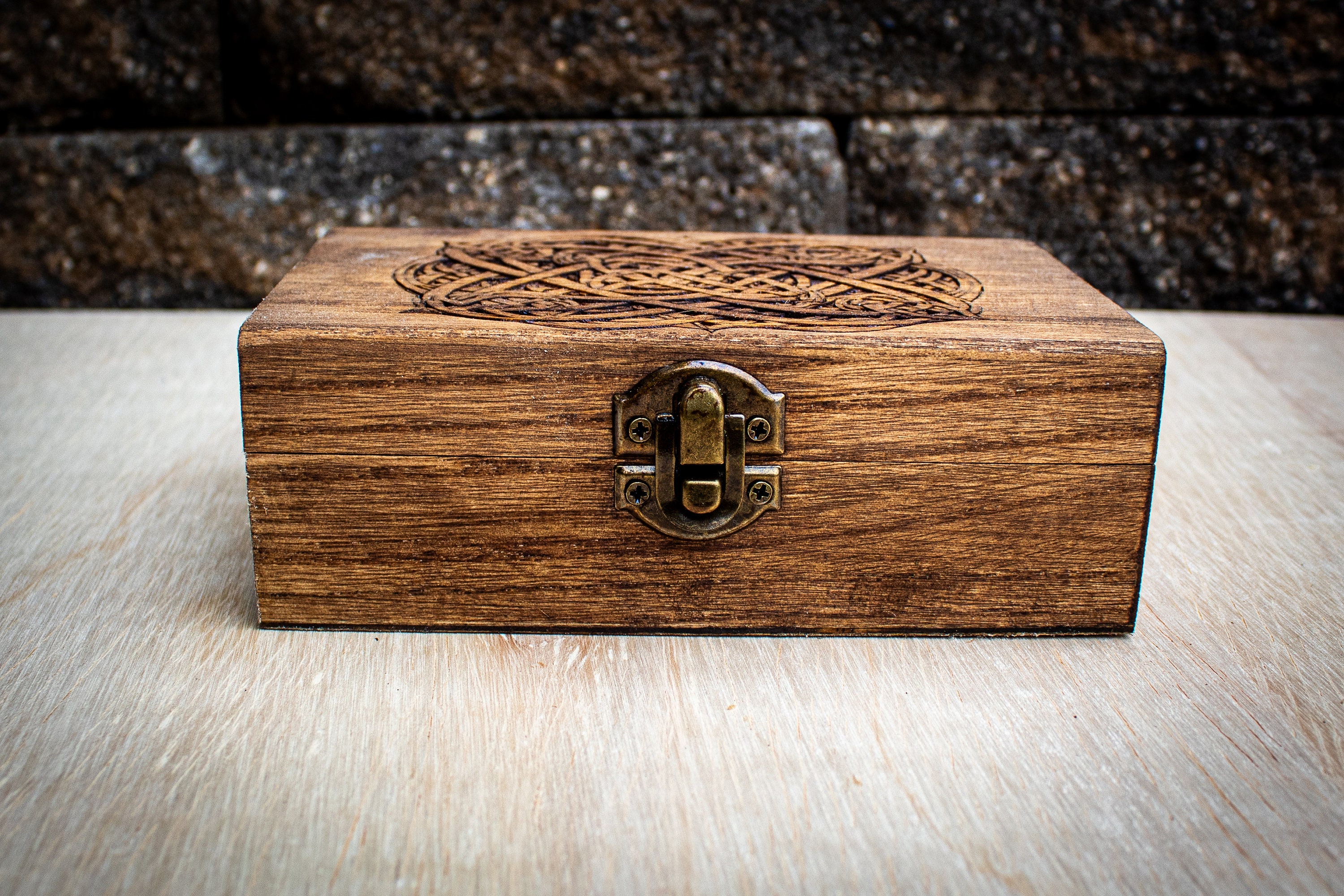 Weed Stash Box Cannabis Stash Box Gift Celtic Knot Engraved Wood ...