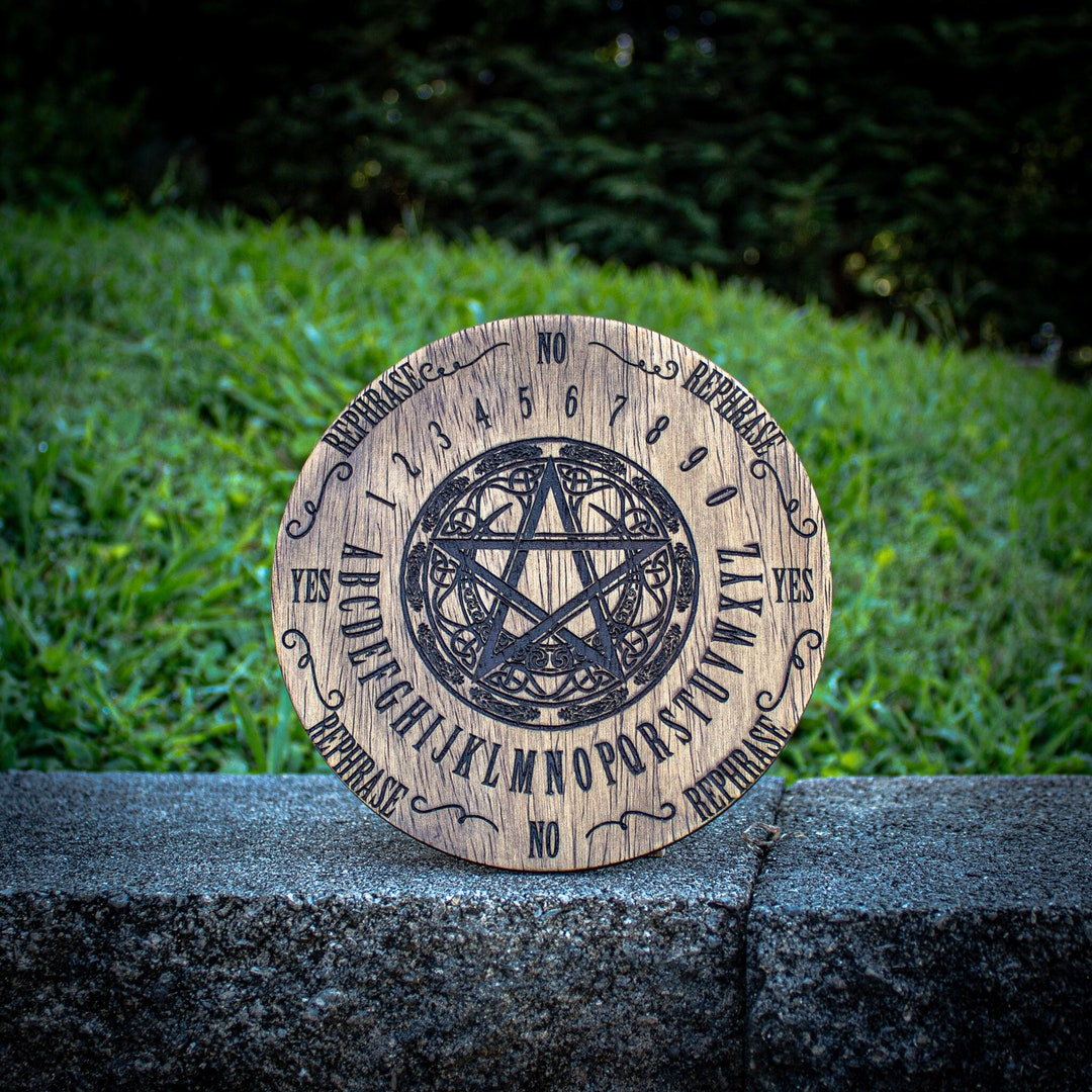 Engraved Wood Pendulum Board - Wooden Divining Board - Imperfect Circle ...