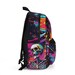 Unique Skull Backpack - Bright Colors Bookbag - Neon Paint Splatter ...