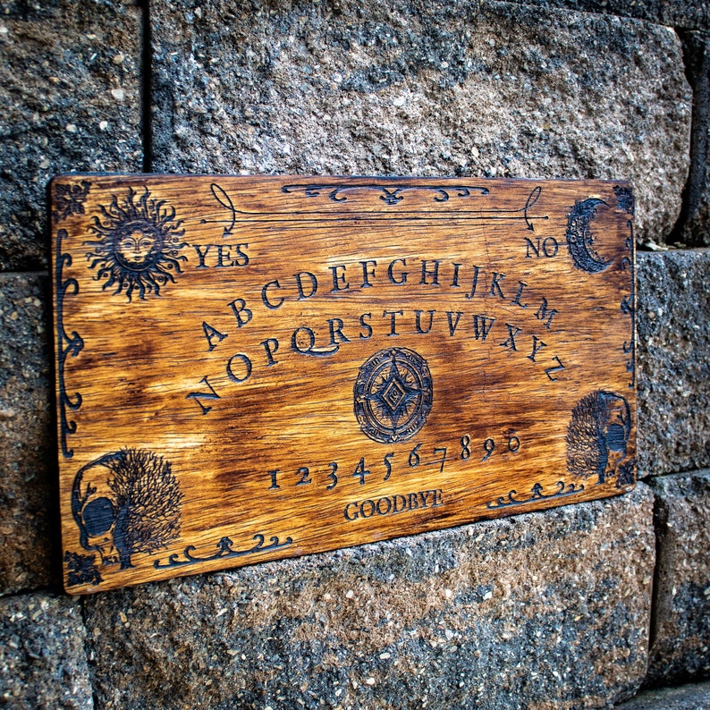 Cursed Wood Spirit Board - Ouija Board - Skull Tree Design Engraved ...